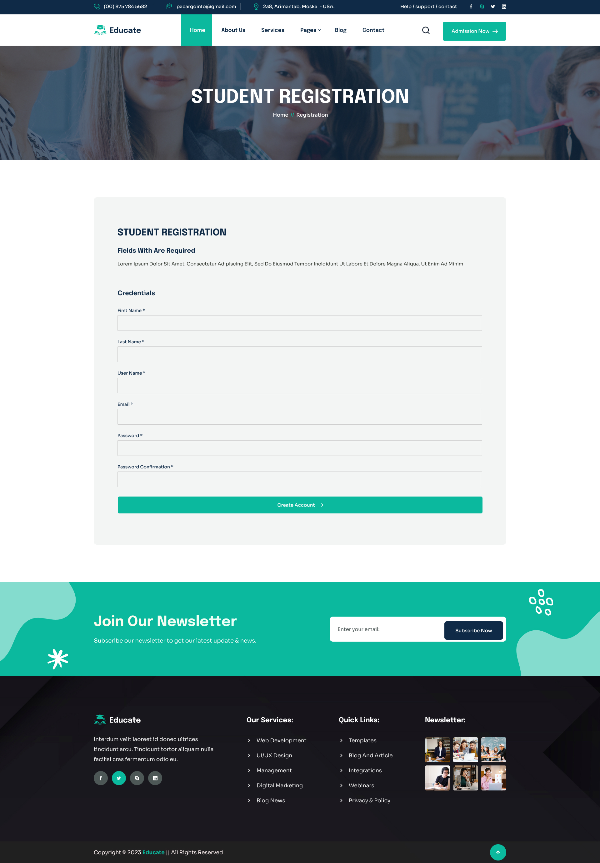 Educate - University, Online Courses, School & Education Figma Template by ordainIT